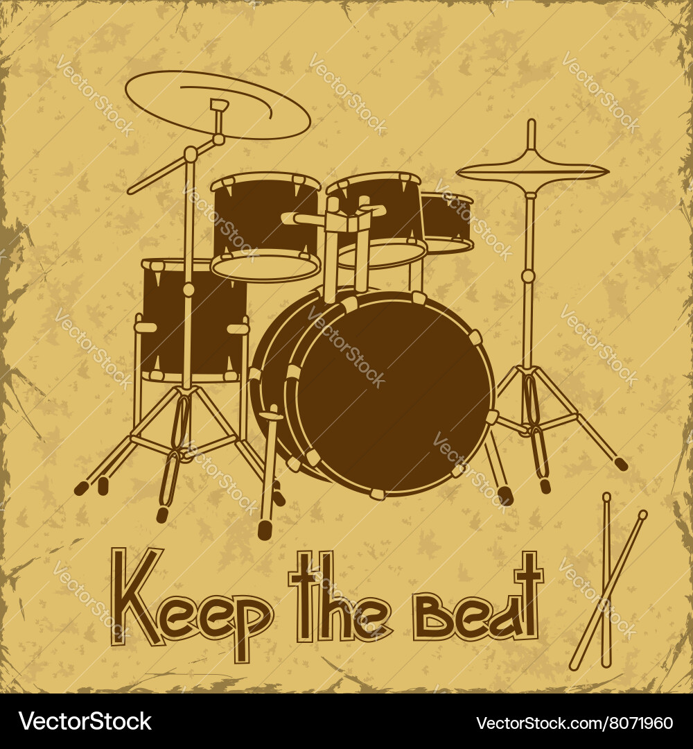 Drum set Royalty Free Vector Image - VectorStock