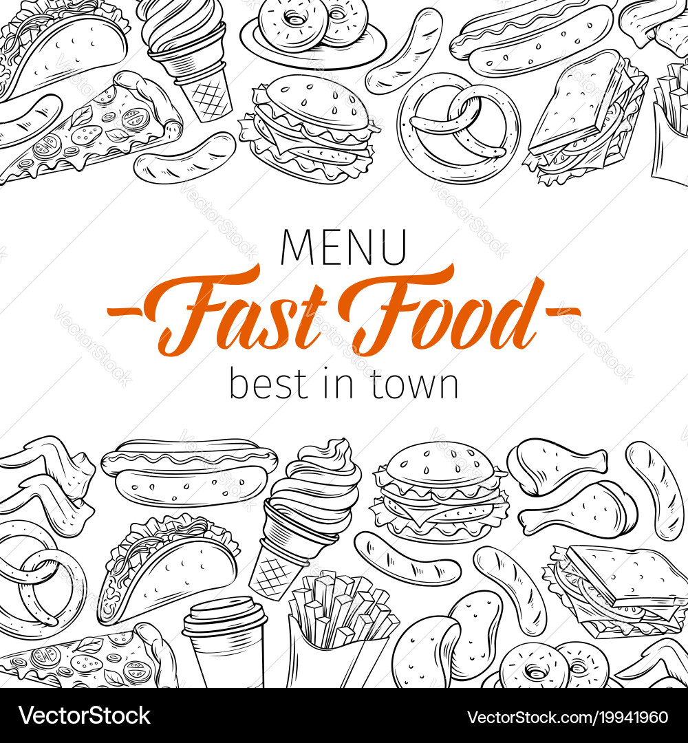 Fast food Royalty Free Vector Image - VectorStock
