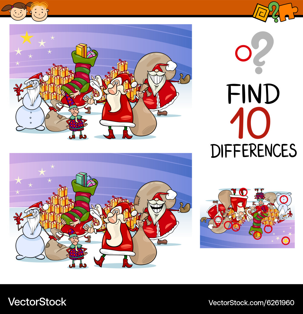 Find differences educational task Royalty Free Vector Image