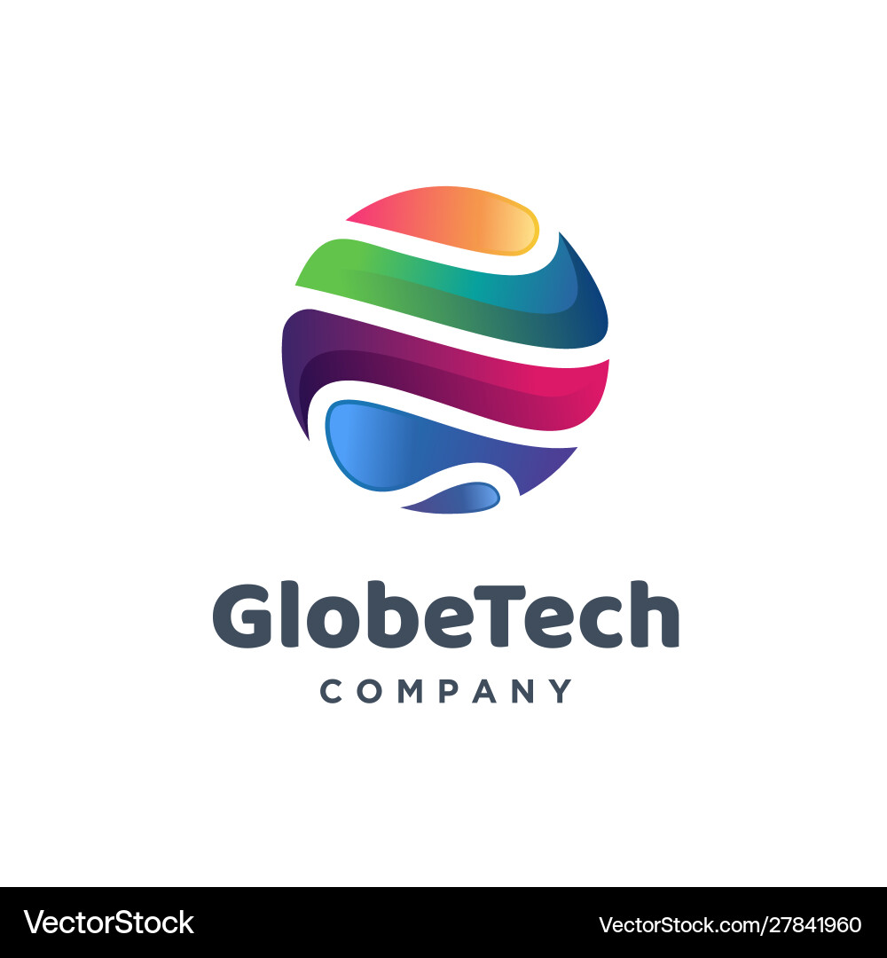 Global tech logo design template Royalty Free Vector Image