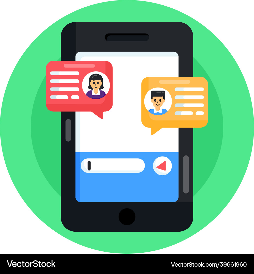 Mobile conversation Royalty Free Vector Image - VectorStock