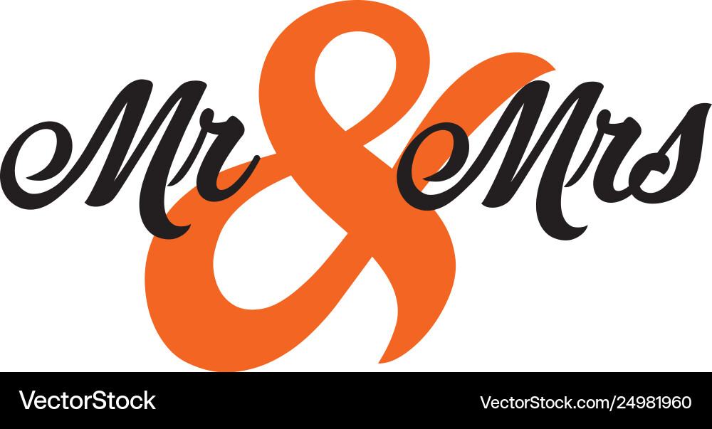 Mr and mrs typography template design elements Vector Image