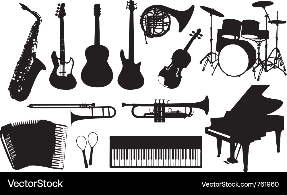 Collage Music Instrument Vector Images (over 310)