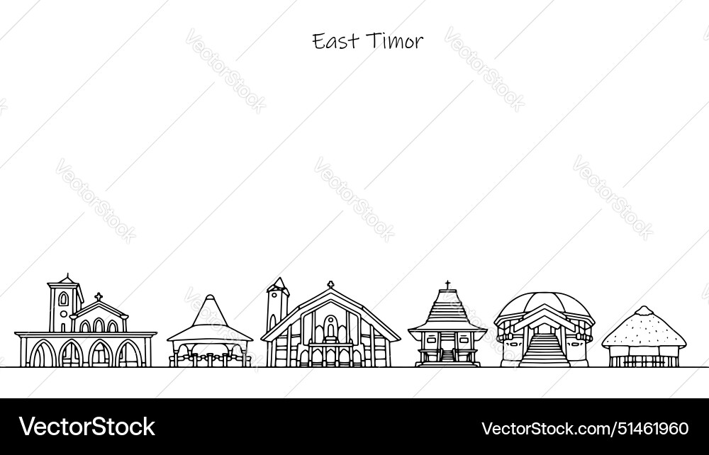 Sights of east timor Royalty Free Vector Image