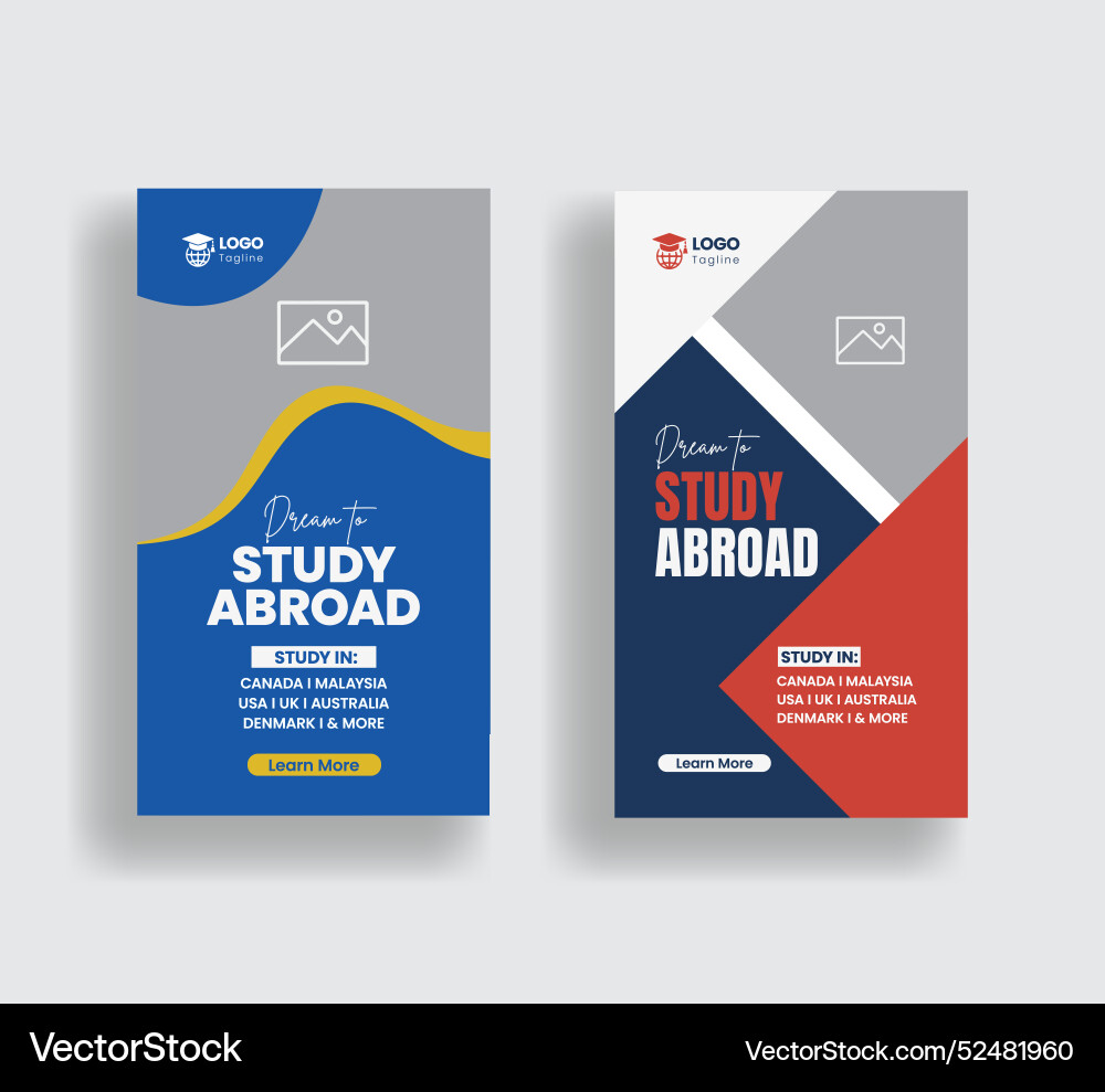 Study abroad social media vertical story post Vector Image