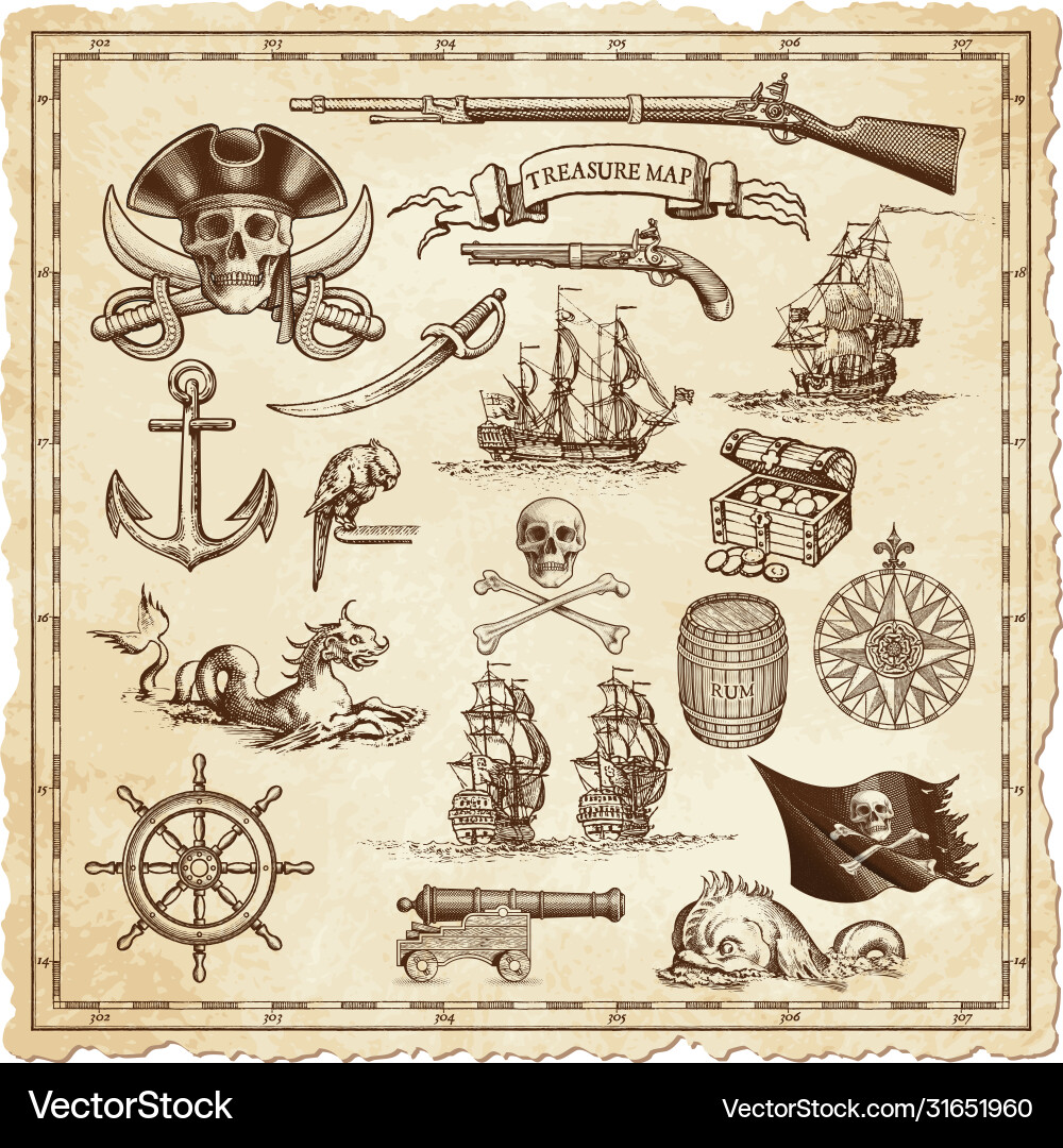 Treasure map Royalty Free Vector Image - VectorStock