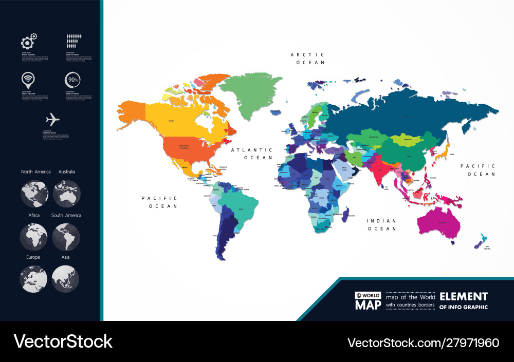 World map graphic element Royalty Free Vector Image