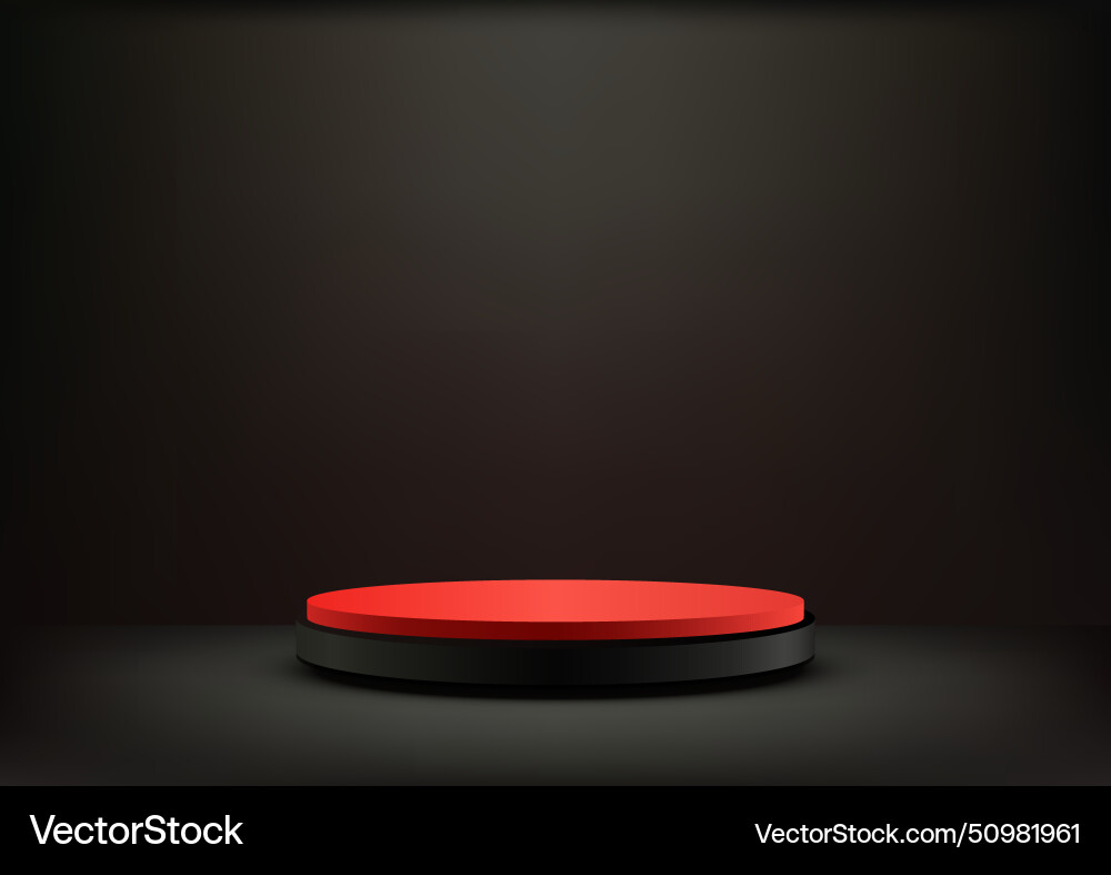 3d red and black podium on a background Royalty Free Vector