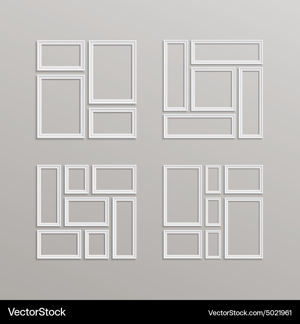 Blank picture frame template composition Vector Image