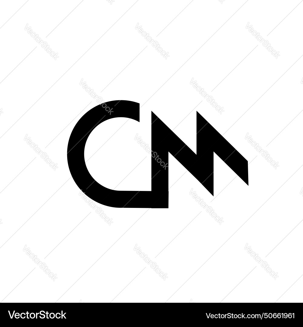 Cm monogram letter logo icon design Royalty Free Vector