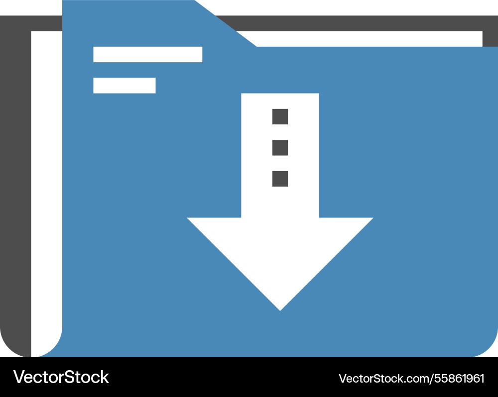 Download folder flat web icon concept Royalty Free Vector