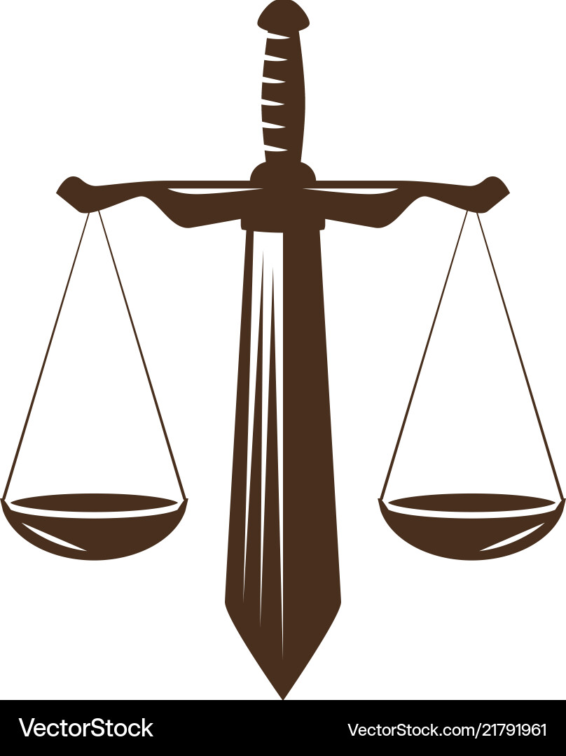 Justice judgment icon law office attorney Vector Image