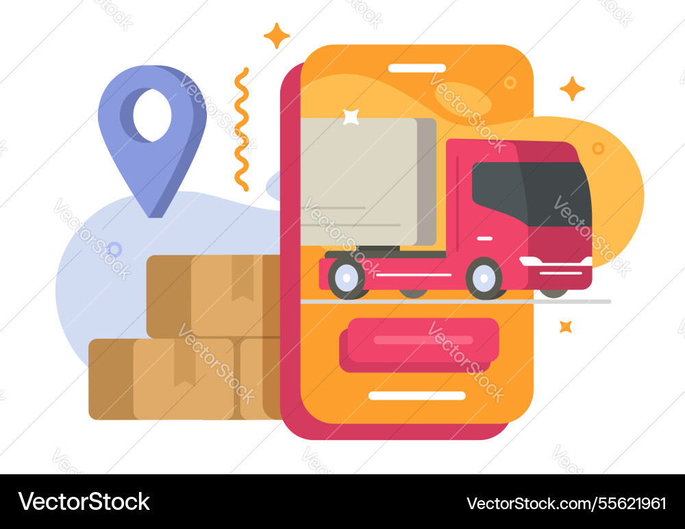Logistics delivery semi track as cargo freight Vector Image