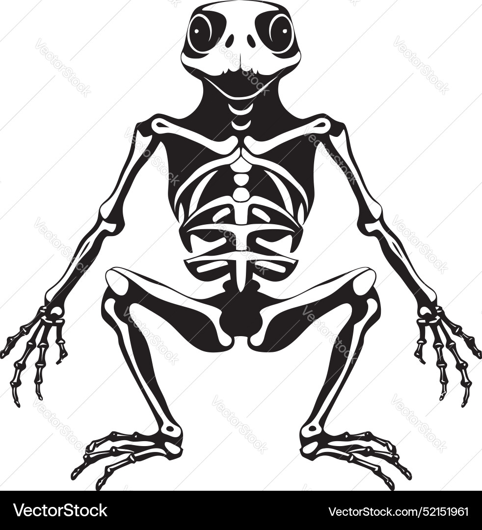 Phantom frolic skeleton frog logo design icon Vector Image