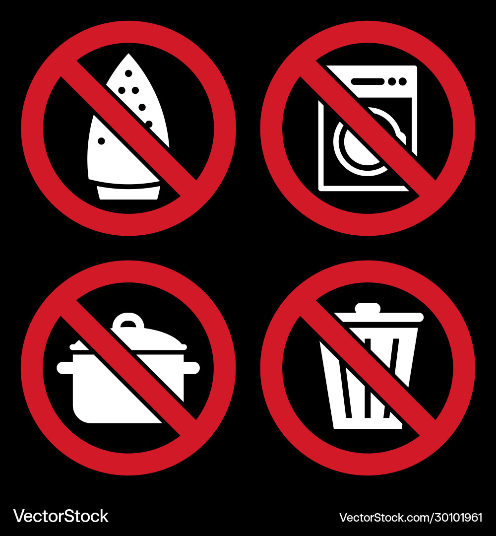 Prohibited sign set Royalty Free Vector Image - VectorStock
