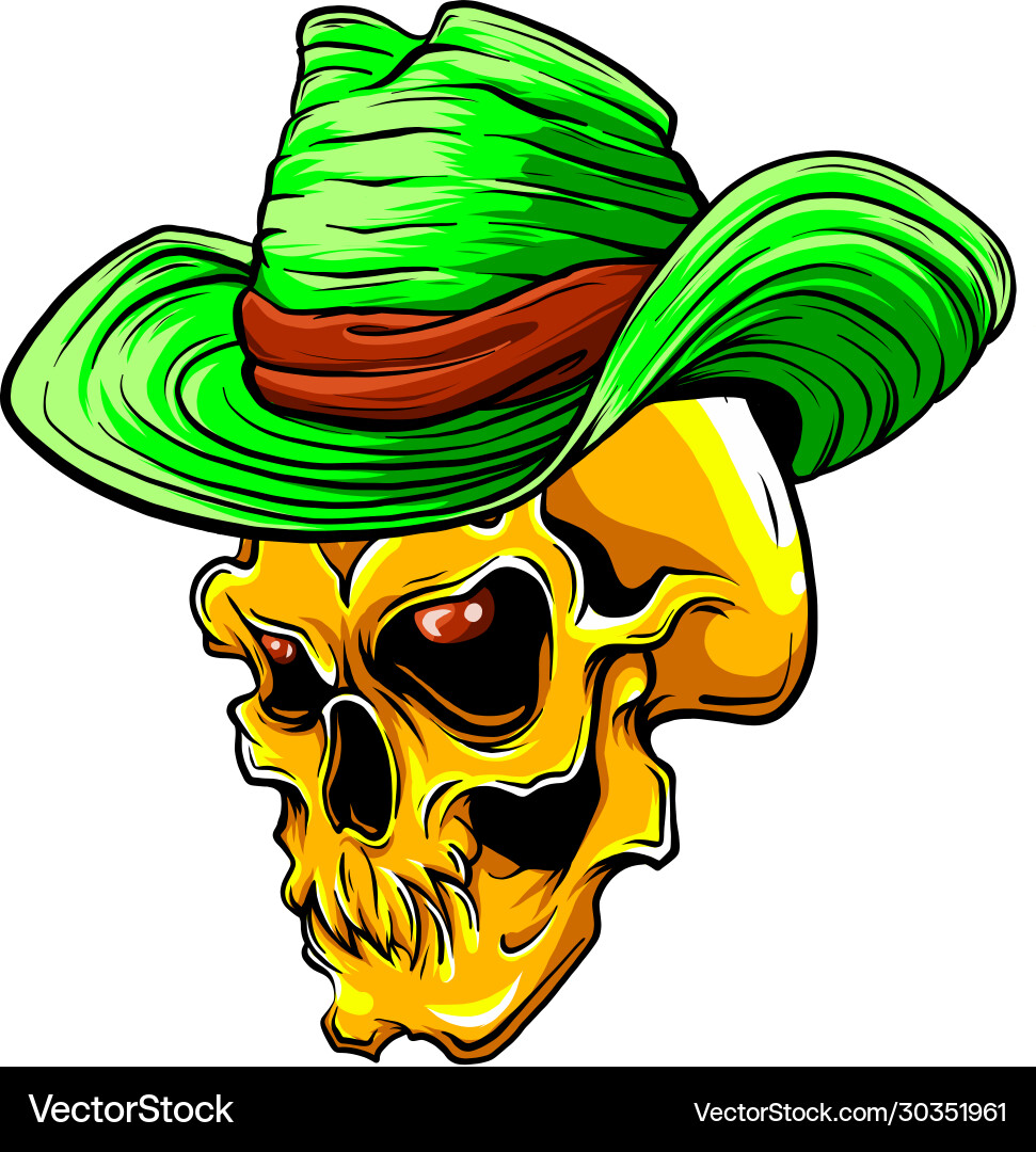 Skull pimp design art Royalty Free Vector Image