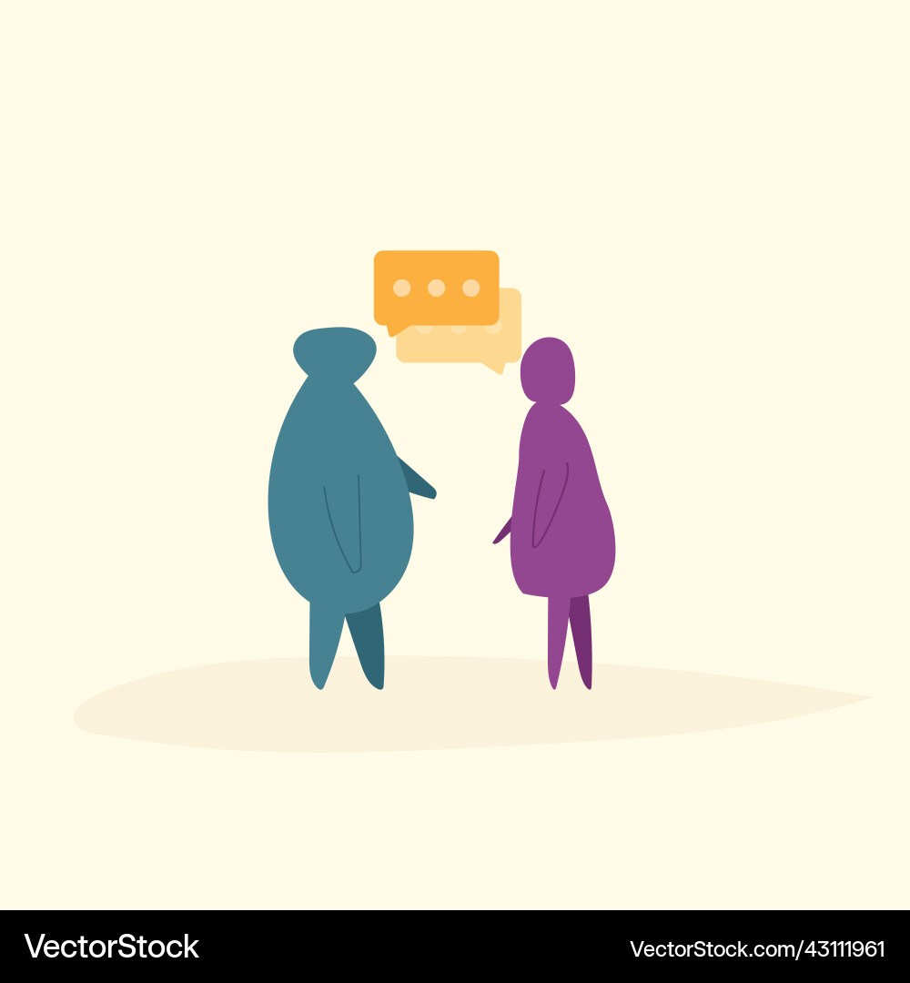 Two person communicating Royalty Free Vector Image