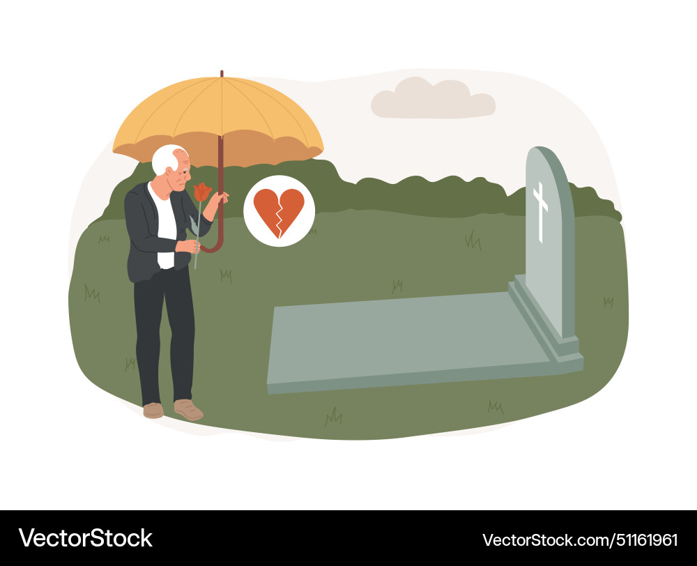 Widowed person isolated concept Royalty Free Vector Image
