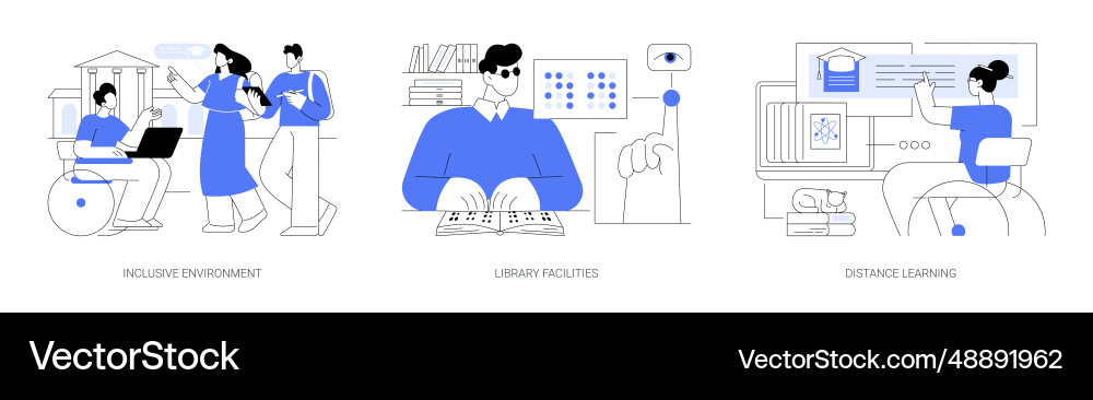 Accessibility and inclusion in education isolated Vector Image