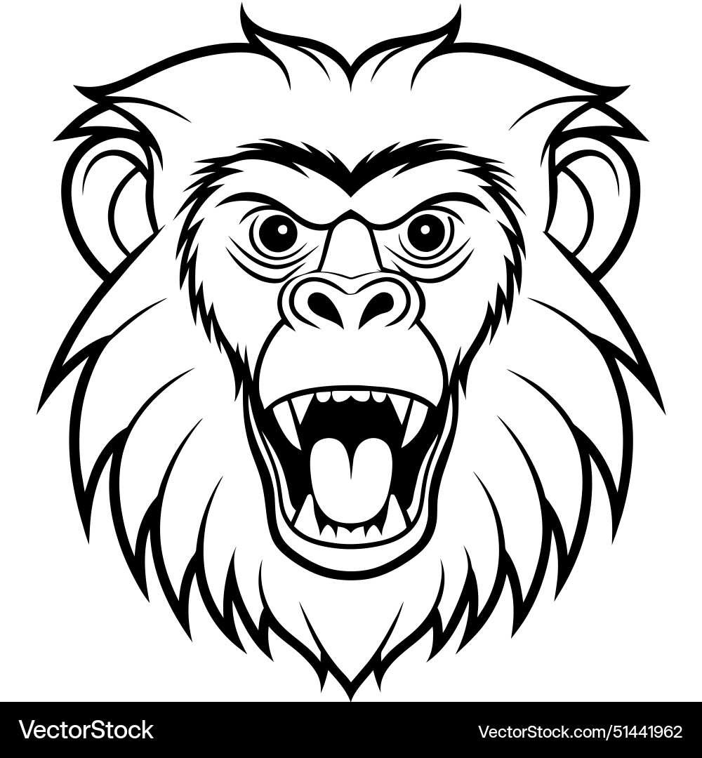 Angolan colobus monkey angry icon Royalty Free Vector Image