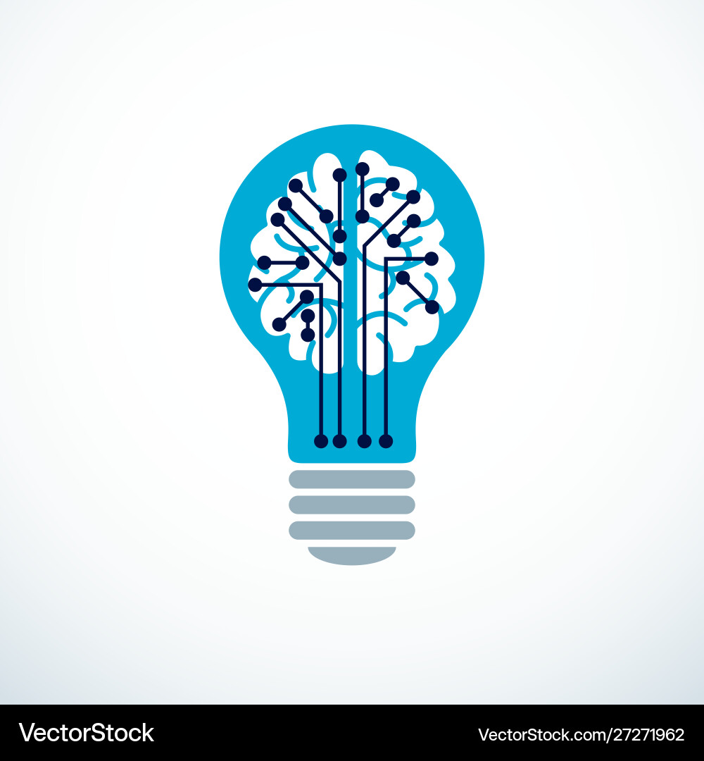 Artificial intelligence concept logo design Vector Image