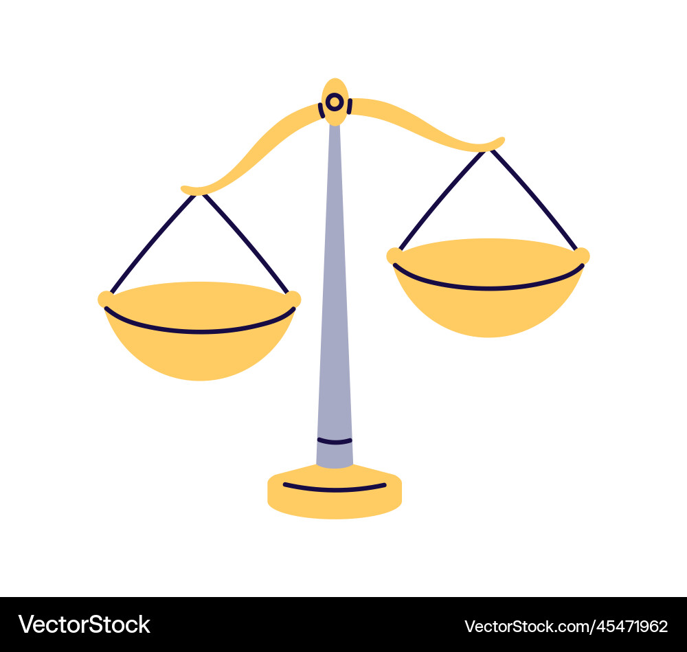 Balance weight scales with empty pans old Vector Image