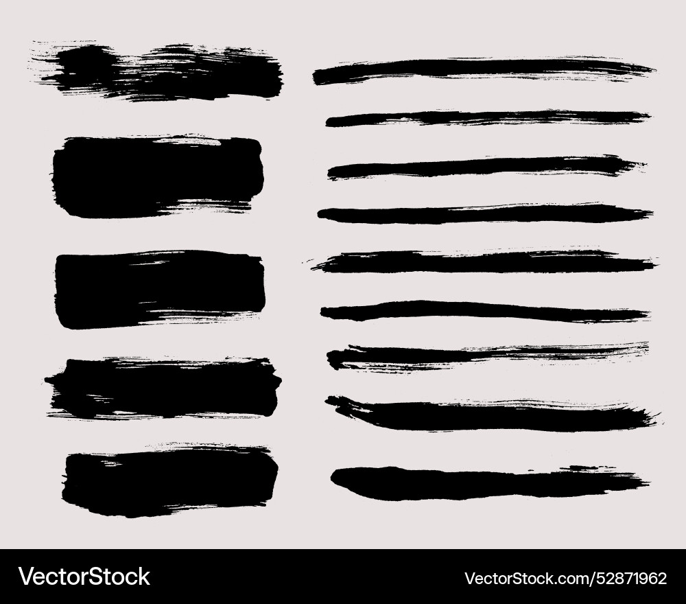Brush strokes set of text boxes Royalty Free Vector Image