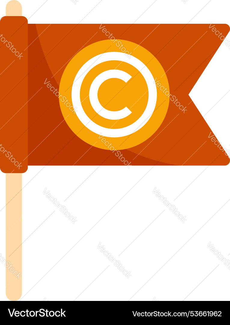 Copyright Flag waving mit großem Buchstaben c Logo