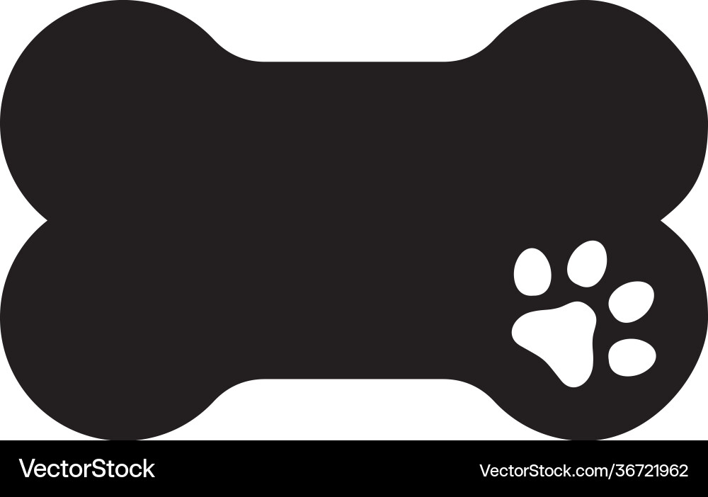 Dog bone paw name tag Royalty Free Vector Image