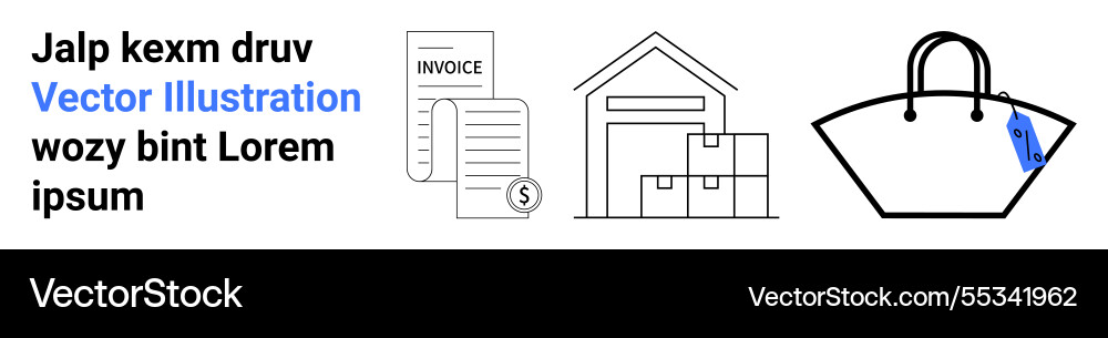 E-commerce process invoice warehouse Royalty Free Vector