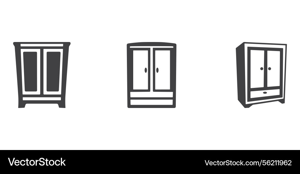 Garderobe Symbole Silhouette Set Lizenzfreies Vektorbild