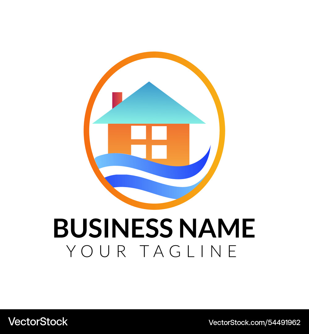 Home house abstract colorful logo Royalty Free Vector Image
