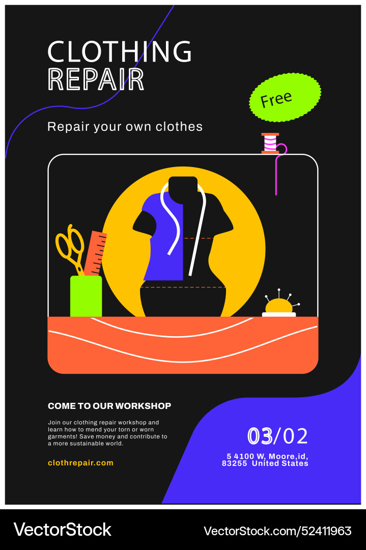 Circular fashion poster template Royalty Free Vector Image