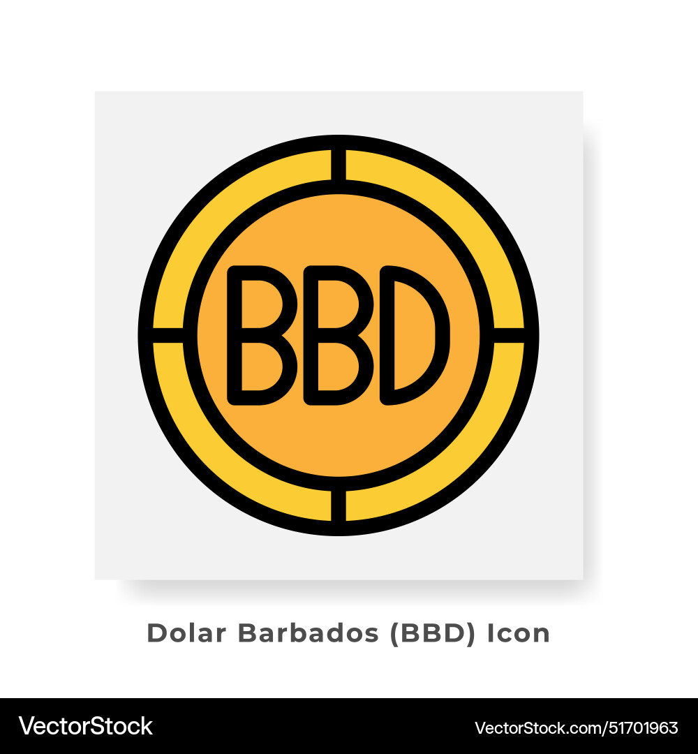Dollar bbd currency icon barbados financial Vector Image