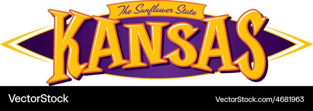 Kansas the sunflower state Royalty Free Vector Image