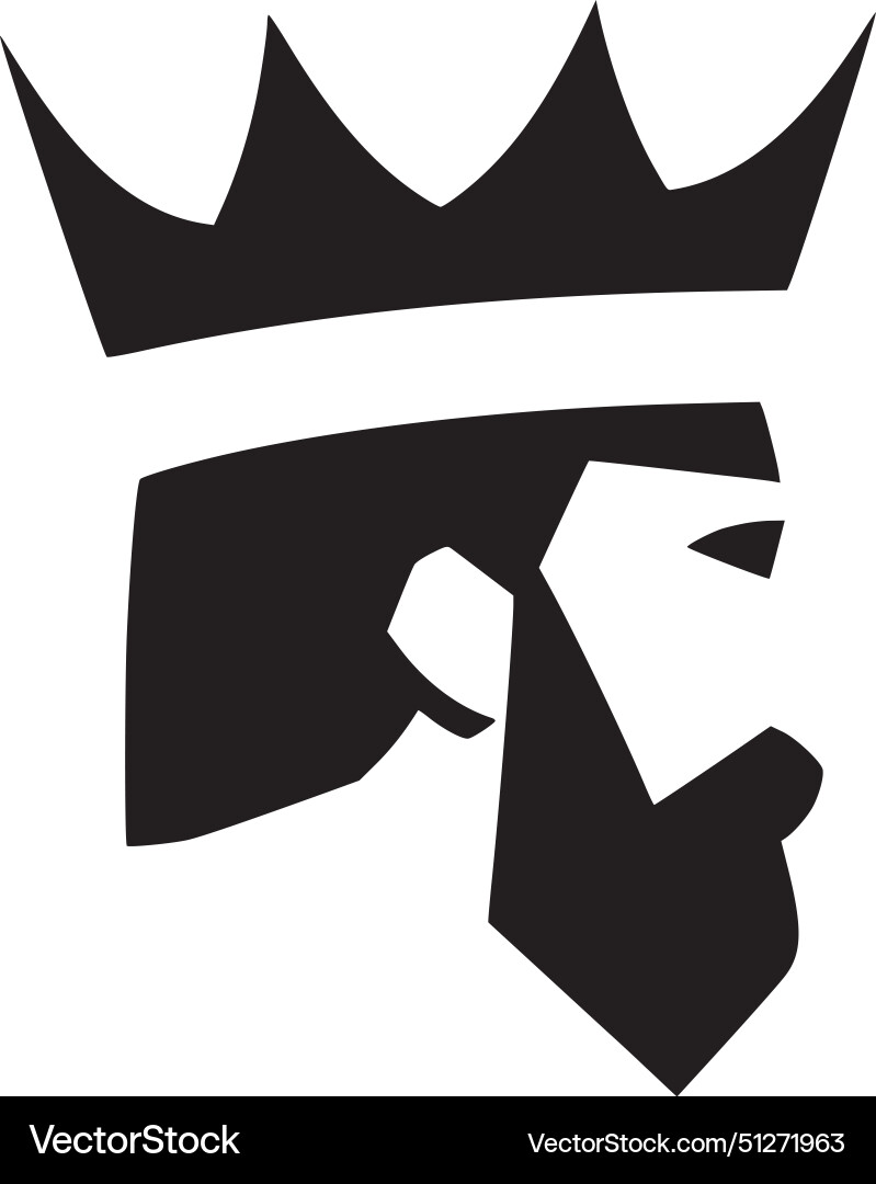 King - minimalist and flat logo Royalty Free Vector Image