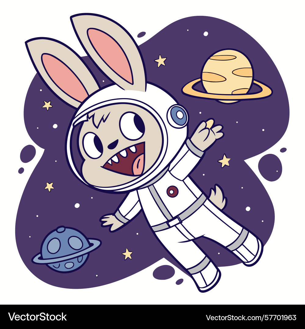 Labubu in a space explorer theme Royalty Free Vector Image