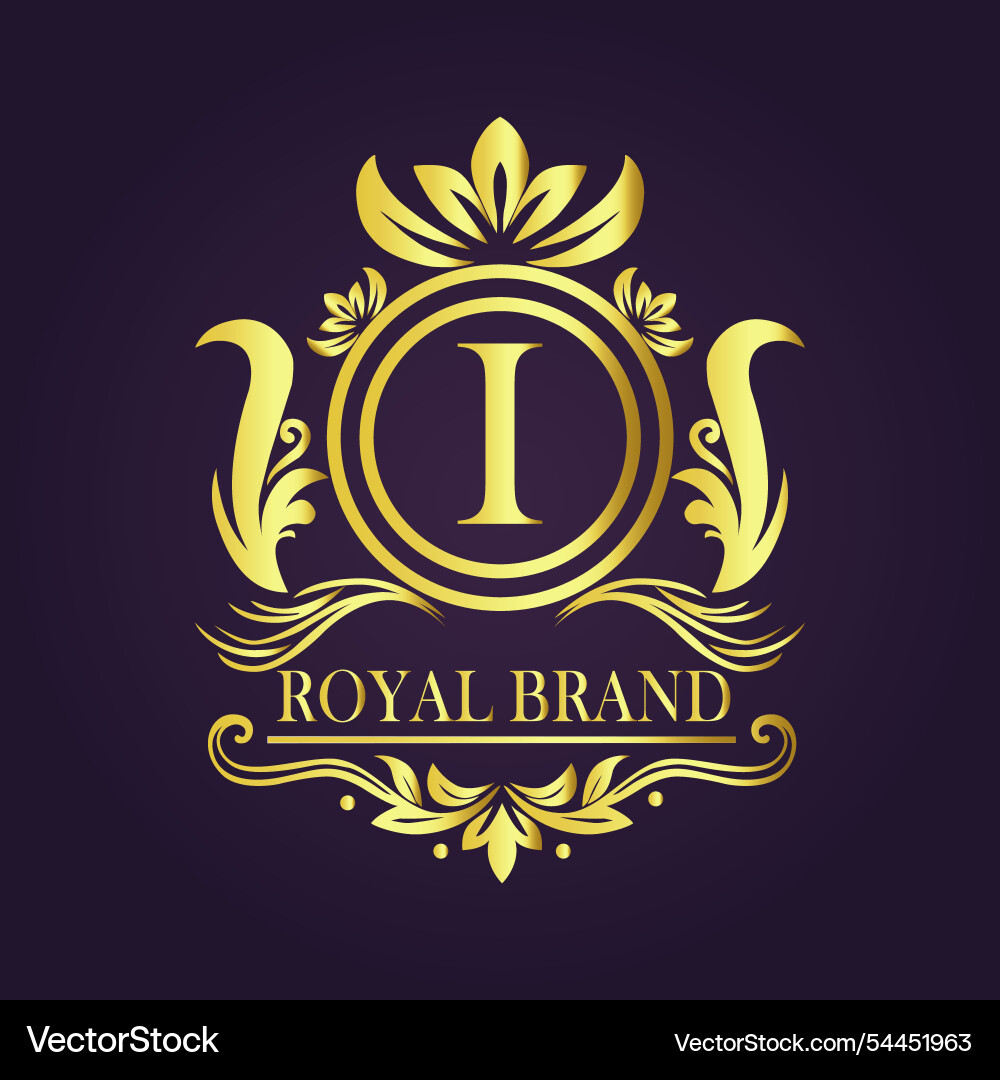 Letter i luxury gold logo concept Royalty Free Vector Image