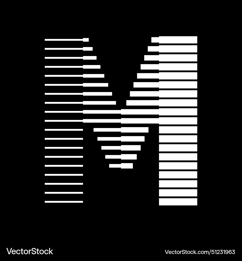 M letter lines logo icon Royalty Free Vector Image