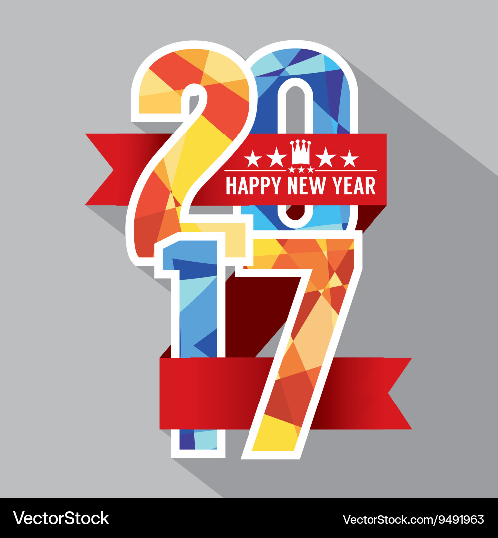 Modern 2017 colorful geometric badge Royalty Free Vector