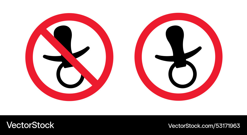 No pacifier for baby allowed dummy Royalty Free Vector Image