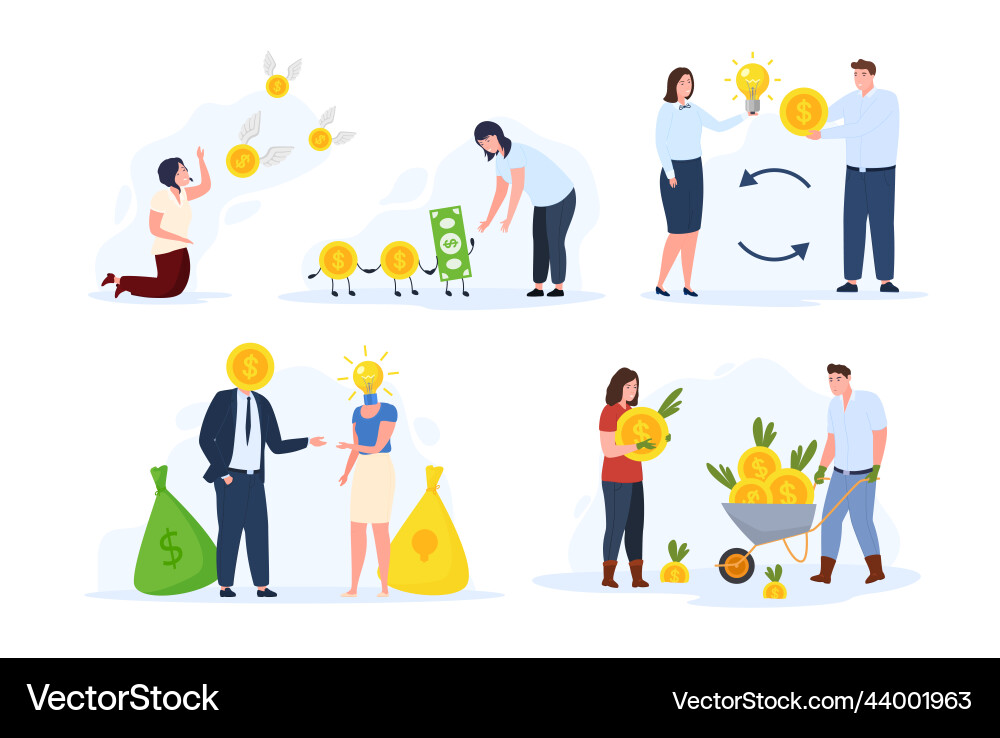 People ideas spending and earnings money concept Vector Image
