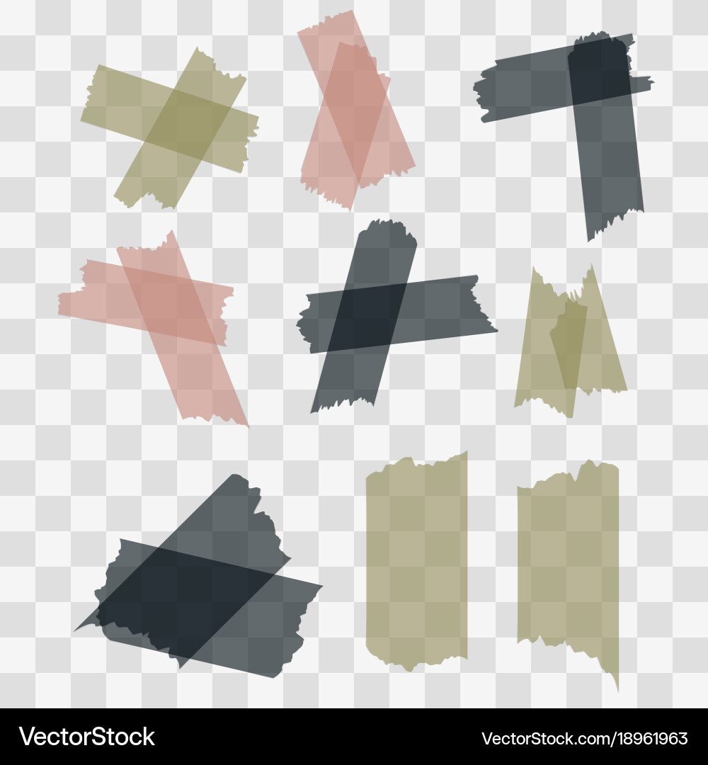 Scotch adhesive tape pieces isolated Royalty Free Vector