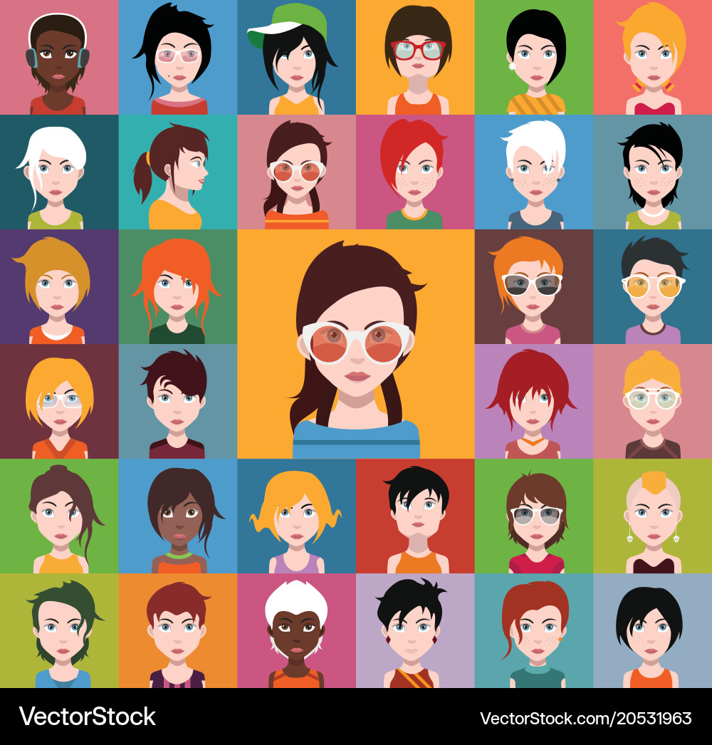 Set of different avatars Royalty Free Vector Image