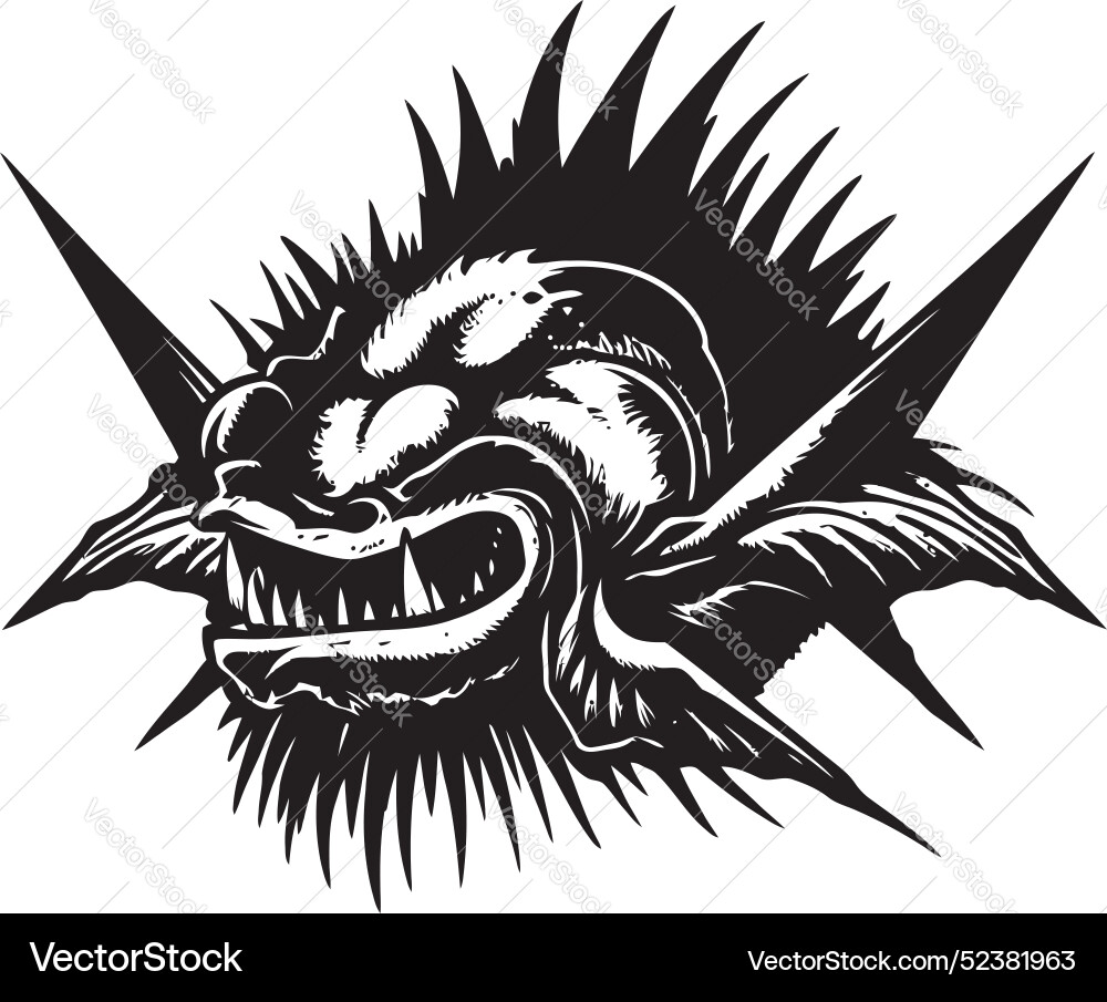 Sinuous sentinel malevolent angular fish design Vector Image