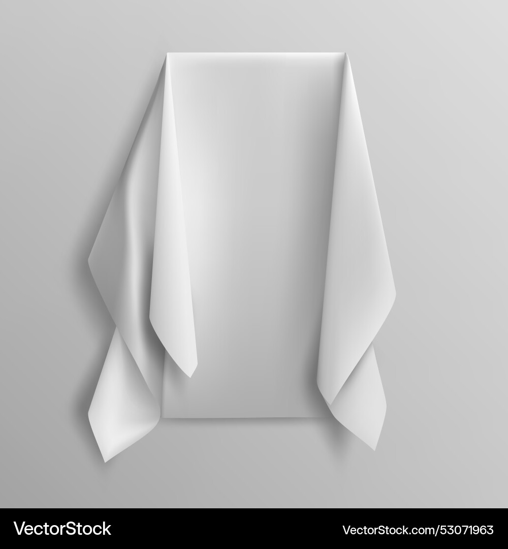 Table with white folded tablecloth top view Vector Image