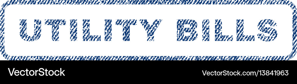 Utility bills textile stamp Royalty Free Vector Image