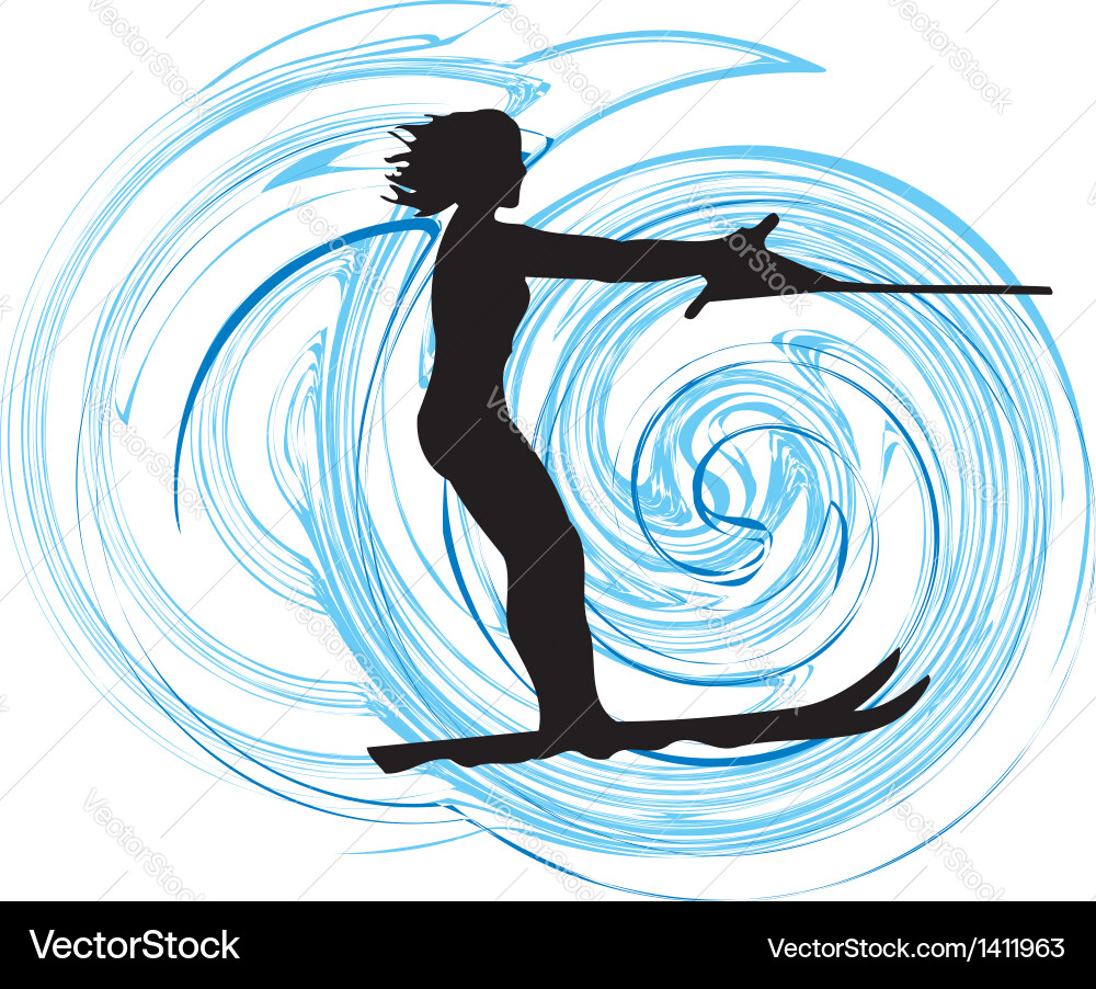 Water skiing woman Royalty Free Vector Image - VectorStock