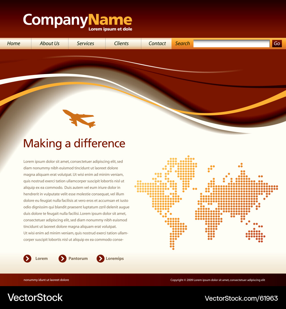 Wave web page Royalty Free Vector Image - VectorStock