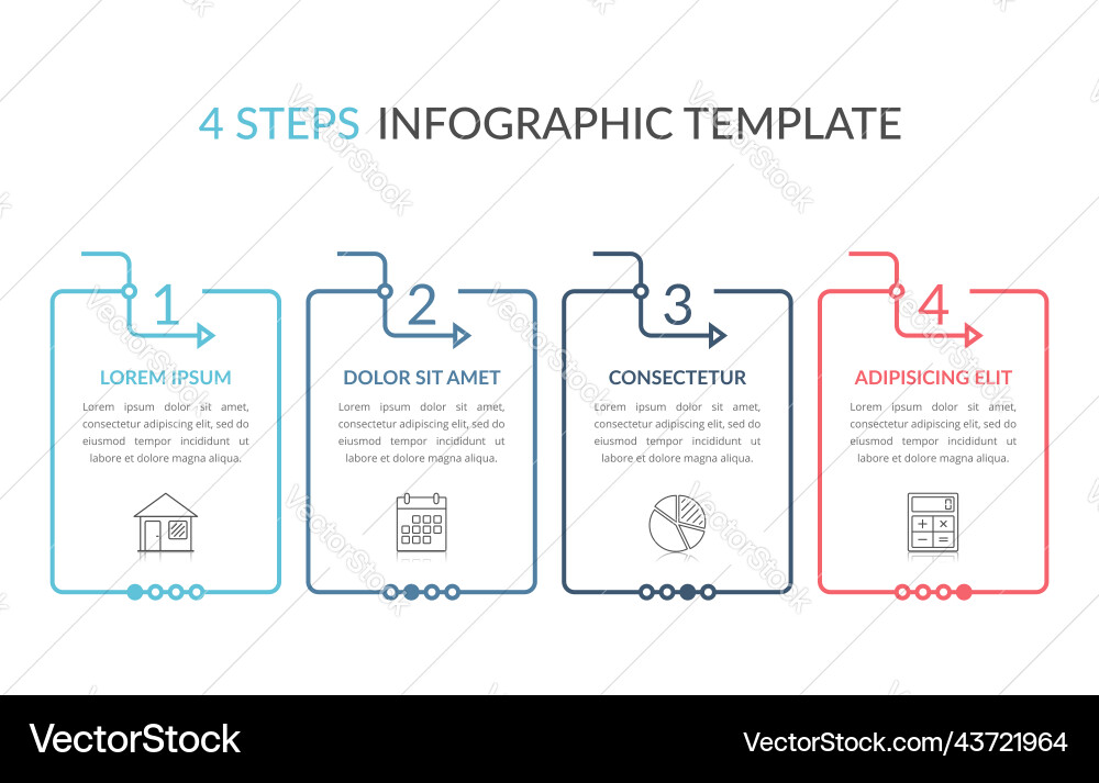 4 steps - infographic template Royalty Free Vector Image